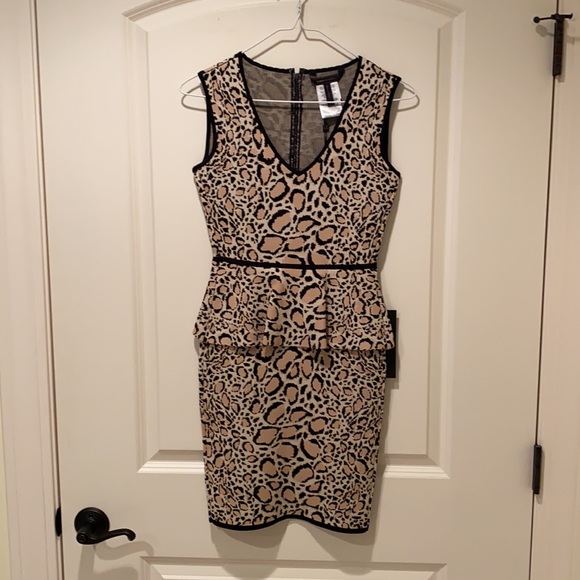 BCBGMaxAzria | Dresses | Sold Bcbg Izabelle Animal Print Peplum Dress | Poshmark